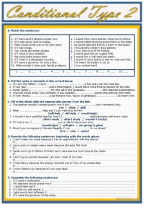 171 Conditional 2 Second Conditional Would English ESL W