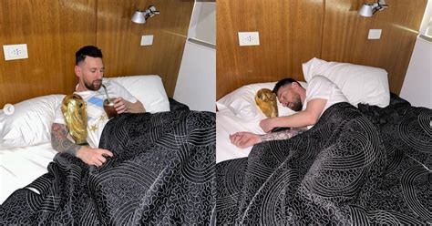 Se Viraliza La Foto De Messi Abrazando La Copa Del Mundo En Su Cama