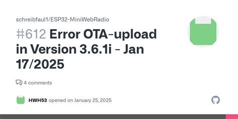 Error Ota Upload In Version 361i Jan 172025 · Issue 612