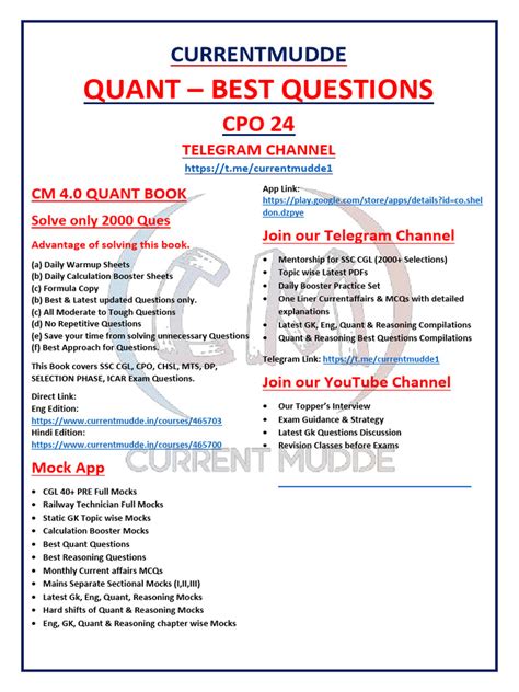 Best Quant Cpo 24 Ques Pdf Circle Elementary Geometry