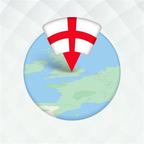 england map highlighted with flag marker stock vector illustration of british design 372424483