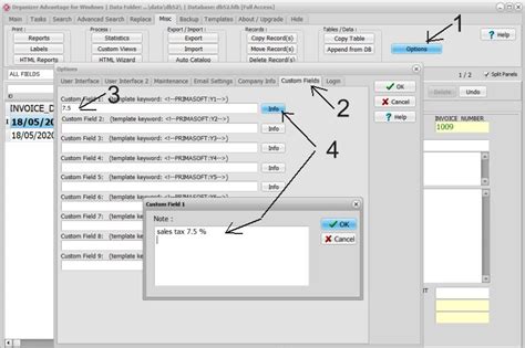 Database Designer For Windows Invoice Defining Tax Rate Calculating Total Price
