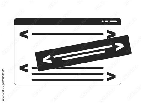 Computer Window Code Development Black And White 2d Line Object Web Programming Software