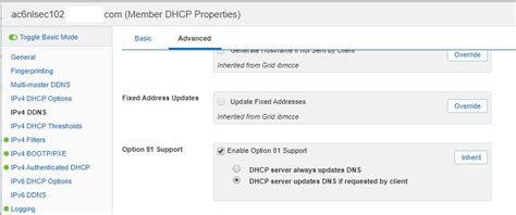 Option 81 Support Inheritance Does Not Seem To Wor Infoblox