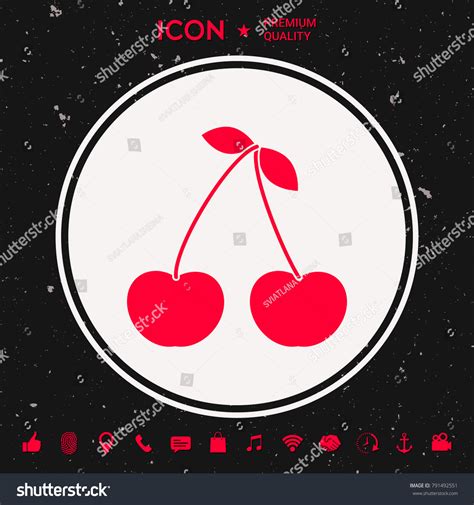 Cherry Symbol Icon Stock Vector (Royalty Free) 791492551 | Shutterstock