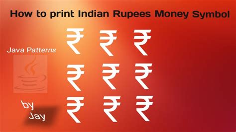 How To Print Indian Rupees Money Symbol Pattern In Java Java By