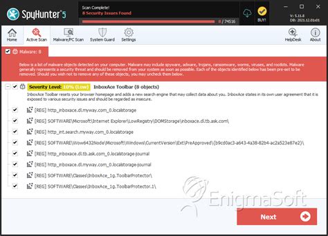InboxAce Toolbar Removal Report