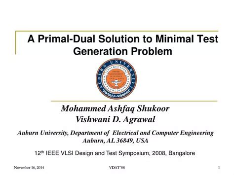 Ppt A Primal Dual Solution To Minimal Test Generation Problem Powerpoint Presentation Id 6678963