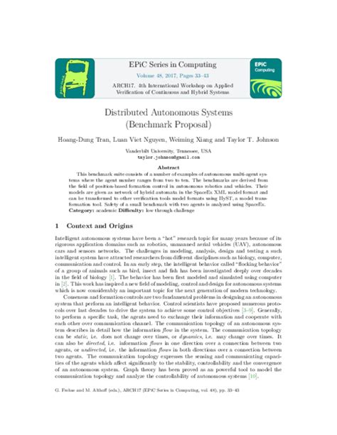 Pdf Distributed Autonomous Systems