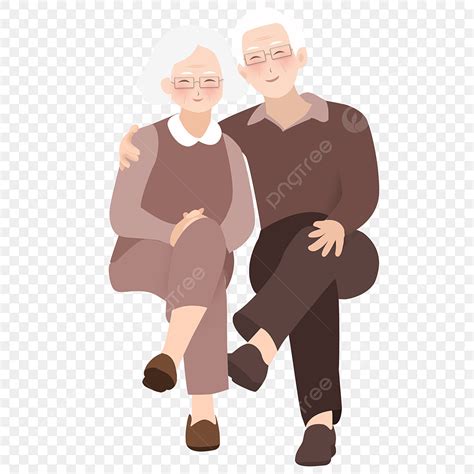 옛 부부 만화 캐릭터 일러스트 클로즈업 노인 조부모 클립 아트 노부부 만화 캐릭터 Png 일러스트 및 Psd 이미지 무료