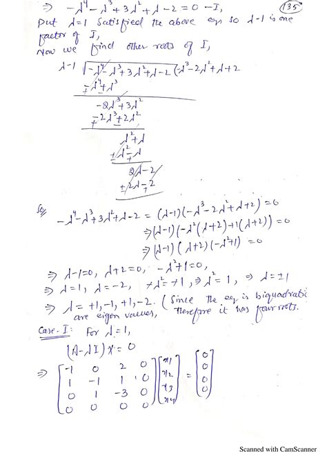 solution finding characteristics equation eigen values and vectors