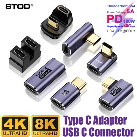 STOD Type C Adaptor Connector USB C Extension Adapter USBC U Shape Degree Extender