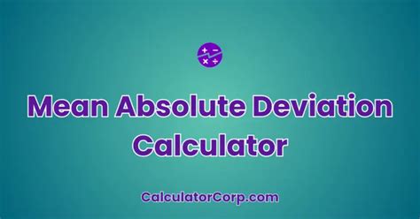 Mean Absolute Deviation Calculator
