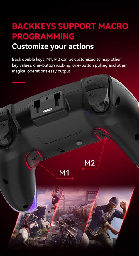 P Rgb Colorful Light Wireless Gaming Controller For P P Switch Pc Android And Io S Shopee