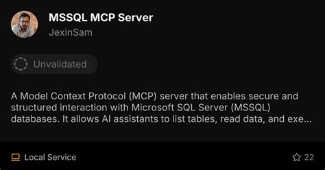mssql mcp 服务器 mcp servers · lobehub