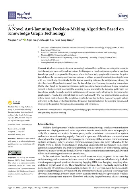 pdf a novel anti jamming decision making algorithm based on knowledge