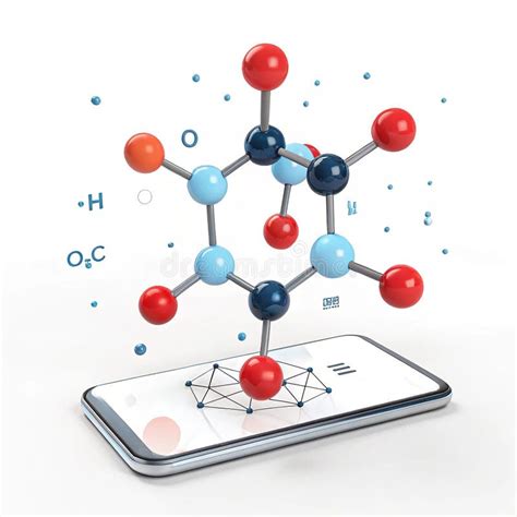 Floating Molecular Structure In Augmented Reality Stock Illustration