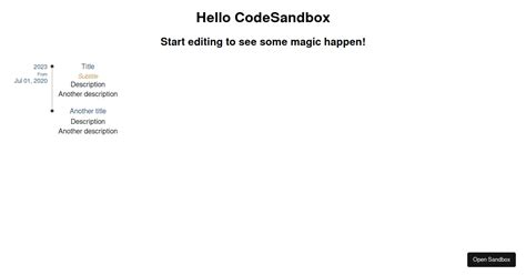 Vertical Timeline Component React Examples Codesandbox