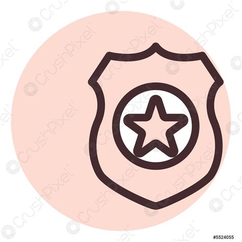 Ley de insignias de la policía ilustración vector vector de stock Crushpixel
