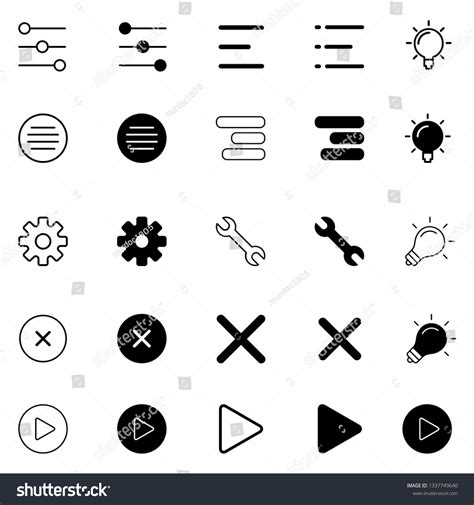 Mobile App Icon Set Filter Menu Stock Vector Royalty Free 1337749640