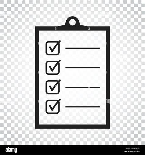 Aufgabenliste Symbol Checkliste In Der Aufgabenliste Vector Illustration Im Flachen Stil