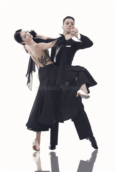 Dance Ballroom Couple In A Dance Pose Isolated On White Background