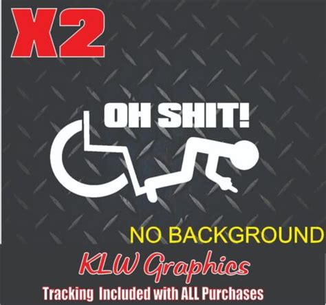 Wheel Chair Handicap Decal Sticker Funny Middle Finger Car Turbo Diesel