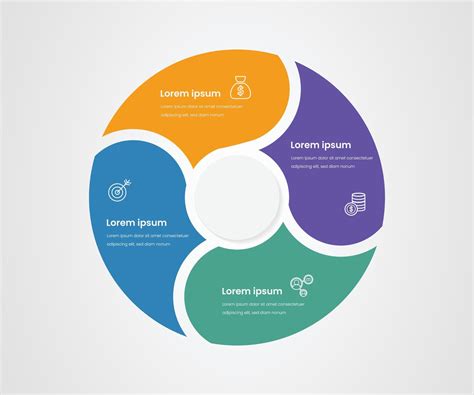 4 Section Pie Chart Circle Business Infograph 51430464 Vector Art At