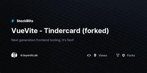 Vuevite Tindercard Forked Stackblitz