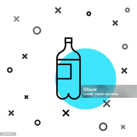 Garis Hitam Botol Ikon Air Terisolasi Pada Latar Belakang Putih Tanda