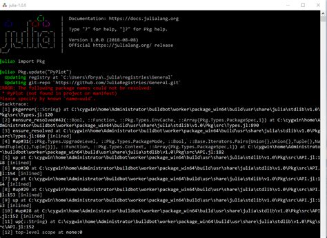 Julia Crashes On Any Package Command · Issue 29027 · Julialangjulia
