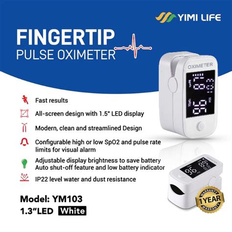 Yimi Life Fingertip Pulse Oximeter Ym103 Accurate Fast Spo2 Reading Oxygen Meter With Digital