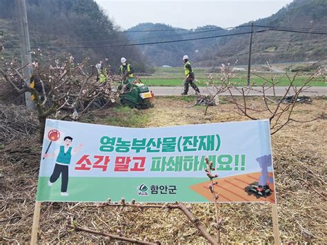 함안군 소식 교통문화지수 국토교통부장관상 수상 영농부산물 파쇄 홍보