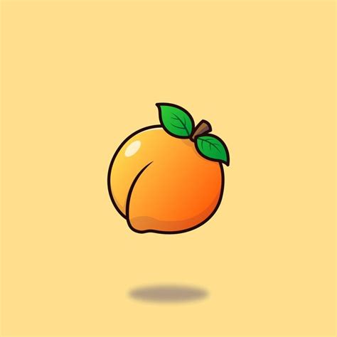 Fruit De Pêche Sur Fond Jaune Vecteur Premium