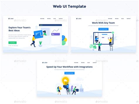 Teamwork And Collaboration Illustration Web And Mobile Ui Template