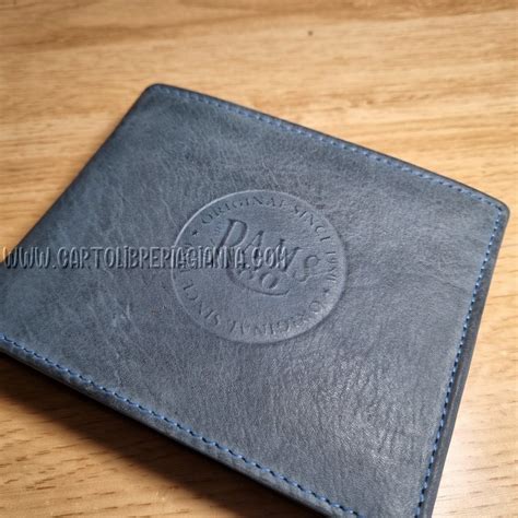 Portafoglio Uomo In Vera Pelle Rams Blue Jeans Cartolibreria Gianna