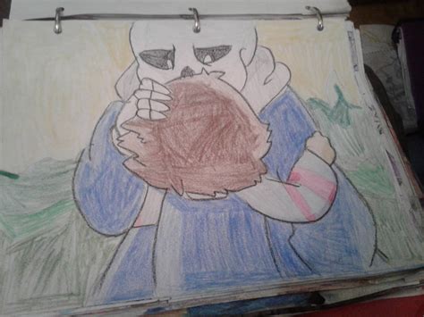 Underverse Frisk Hugging Sans By Gasterchromar On Deviantart