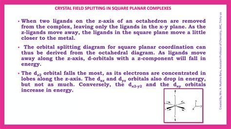 Crystal Field Theory Tetrahedral Splitting Cftpptx