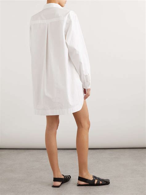 AlaÏa Cotton Poplin Mini Shirt Dress Net A Porter