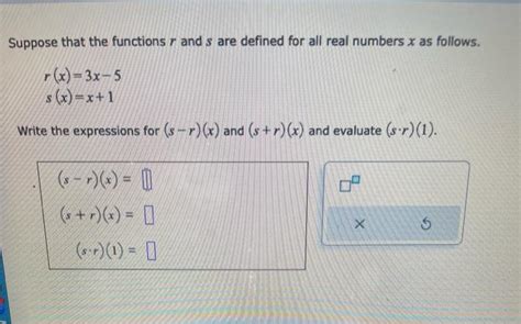 Solved Suppose That The Functions R And S Are Defined For Chegg
