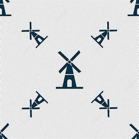 Geometric Texture Seamless Pattern Vector With Mill Icon Symbol Vector Mill Farm Windmill Png