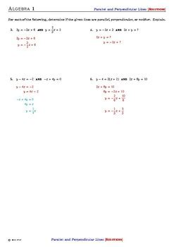 Linear Equations Parallel And Perpendicular Lines By Phillip N Patrick