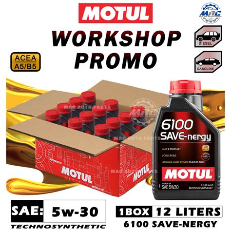 Motul 6100 Save-Nergy 5w-30 Advanced Technosynthese GASOLINE & DIESEL ...