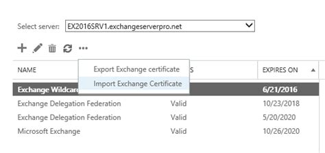 Exporting And Importing SSL Certificates For Exchange 2016