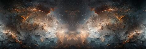 Double Exposure Artwork Depicting The Celestial Expanse And Underworld Sanctumsymbolizing The