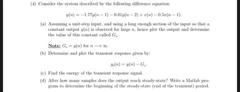 Solved Consider The System Described By The Following Chegg