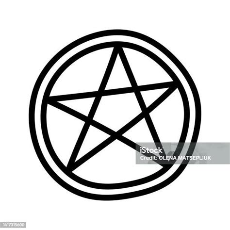 Silhouette De Pentagramme Isolée Sur Fond Blanc Symbole De Lenseigne