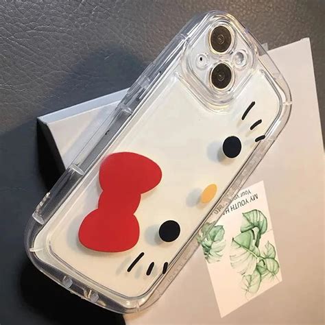 Hello Kitty Bow Clear Iphone Case Luxandluxy