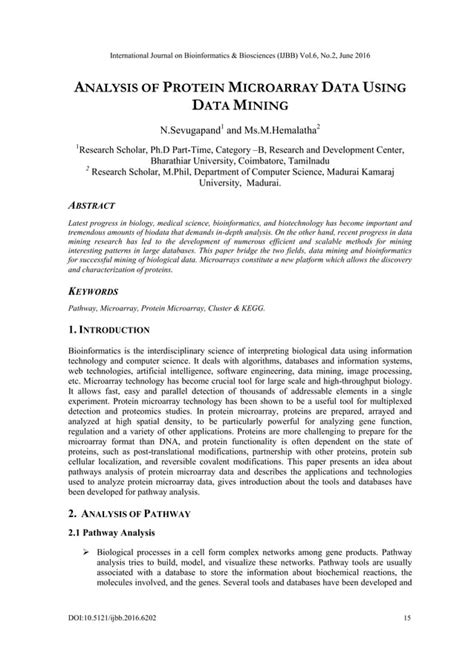 Analysis Of Protein Microarray Data Using Data Mining Pdf