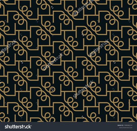 Seamless Pattern Elegant Linear Ornament Geometric Stock Vector Royalty Free 1088980274